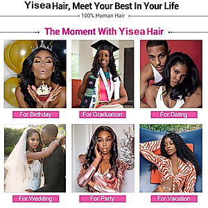 YISEA Headband Wig Human Hair Curly Wigs with Headband for Black Women 12 Inch Deep Wave Machine Made None Lace Front Wig 150% Density Brazilian Virgin Short Bob Wigs