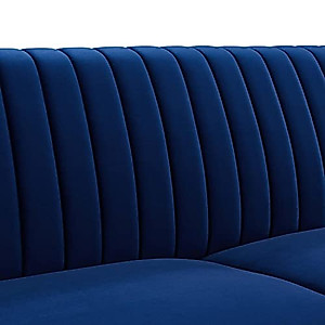Modway Winsome Channel Tufted Performance Velvet, Sofa, Navy