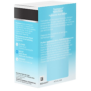 Neutrogena Hydro Boost Hyaluronic Acid Serum with 17% Hydration Complex, Lightweight Daily Hyaluronic Acid Facial Serum 1 oz (Pack of 2)