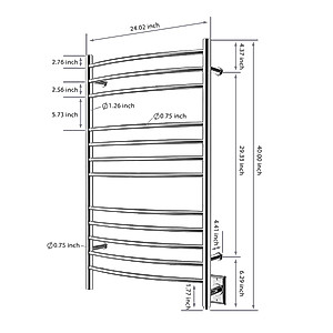 HEATGENE Towel Warmer Wall Mount Electric Plug-in/Hardwired Heated Towel Rack Mirror Polish