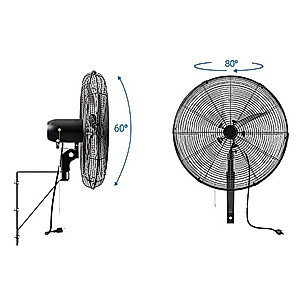 SKINNYBUNNY 20 Inch Wall Mounted Fan, High Velocity 3 Speed for Industrial, Commercial, Residential, and Greenhouse Use, Black