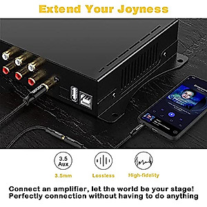 SOLMIMI 1/4 to 3.5mm Adapter, 6.35mm Male to 3.5mm Female Stereo Adapter, Lossless 3.5mm to 1/4 Adapter, Headphone Jack Adapter for Mixer Guitar Piano Amplifier Speaker or More - Matte Black(30cm)