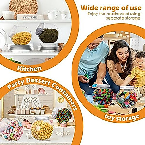 Sunnyray 18 Pcs Candy Jar Set 6 Pcs 71 oz Round Container Jars with Lids 6 Pcs Scoops 6 Pcs Tongs Plastic Containers for Cookies Snacks Candies Gifts Storage Containers Countertop Display Container