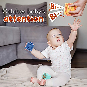 KLT Baby Blocks 12 Pcs-Baby Toys for Toddler Baby Girl Boy 0-3-6-9-7-8-12-18 Months-Soft Stacking Building Blocks-Montessori Infant Teething Chewing Toy-Squeeze Sensory Toys-Newborn Baby Bath Toy