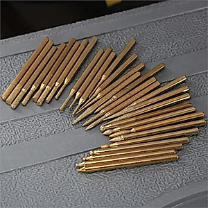 Diamond Drill Bit Burr Set Titanium Coated Bur Including 1mm 2mm 3mm Compatible with Dremel Tool Mixed Shapes Standard Shank Shaft 30 pieces