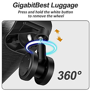 GigabitBest Luggage Sets Clearance Spinner Wheels Suitcase 3 Piece Set PC+ABS with TSA Lock Carry on Hardshell Lightweight 20in 24in 28in, Black