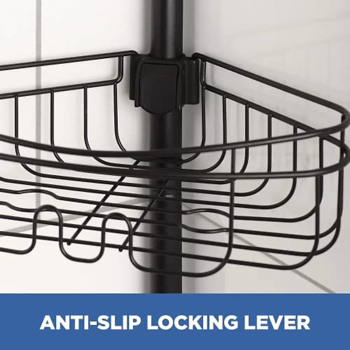3-Shelf Tension Pole Shower Caddy, Oil-Rubbed Bronze