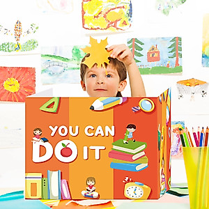 48 Pack Privacy Boards for Students Classroom Shields Cardboard Desk Dividers Trifold Test Privacy Folders Desk Partition Panel with Motivational Messages for Home School Supplies (Classic Style)