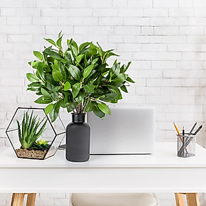 Grand Verde Greenery Branches 21” Tree Stems Artificial Plants Green Leaves Faux Bush, 6pcs Set