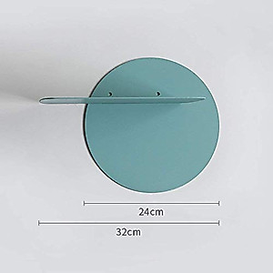 PIBM Stylish Simplicity Shelf Wall Mounted Floating Rack Wooden Metal Shelves Collections Bedroom Creative,2 Sizes,7 Colors Avaliable, Blue , 54.5cm