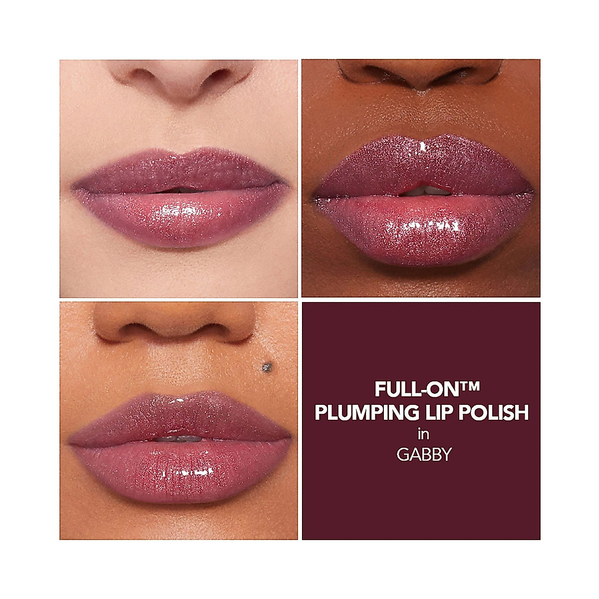 Buxom Full-On Plumping Lip Polish, Tinted Lip Plumper Gloss, Plumping Formula with Peptides & Vitamin E, Moisturizing Lip Plumping Gloss, Reds, Mauves & Reds