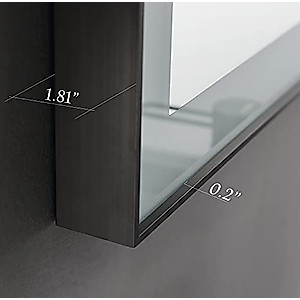 FRALIMK Black Framed LED Bathroom Vanity Mirror 24 x 36 inch, High Lumen Lighted Wall Vanity Bathroom Mirror with Lights, Anti-Fog & Auto-Off Defogging Makeup Mirror, Vertical/Horizontal