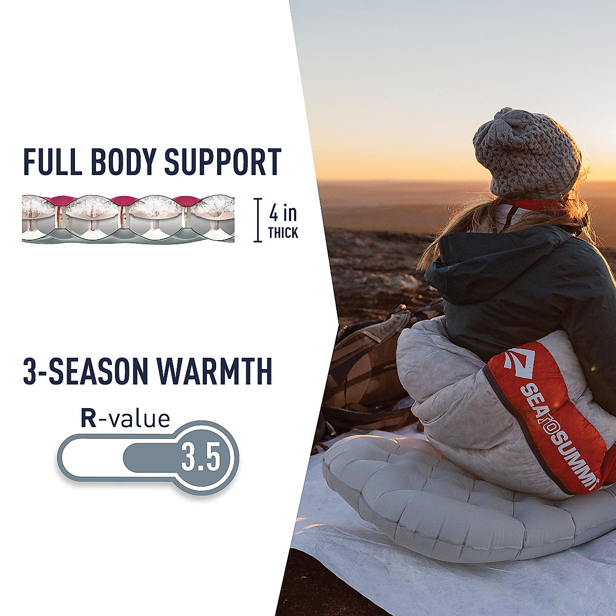 Sea to Summit Ether Light XT Extra-Thick Insulated Sleeping Pad, Women's Large (72 x 25 x 4 inches)