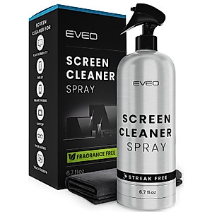Screen Cleaner Spray - TV Screen Cleaner Spray and Wipe, Computer Screen Cleaner for Electronic Devices: TV, Laptop, iPhone, Ipad, Computer, MacBook- TV Cleaner for Smart TV-Microfiber Cleaning Cloth