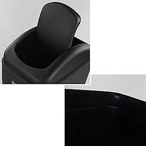 Jandson Black Swing Trash Can, Slim Trash Bin for Narrow Space, 14 Liter, F