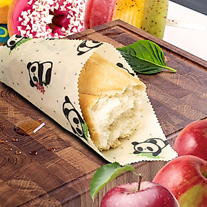 EZGOODZ Reusable Beeswax Food Wraps S, M, L. Pack of 3 Organic Reusable Beeswax Wrap with Animal Print. Washable Bee Wax Paper Food Wrap for Sandwiches, Bowls. Sturdy Beeswax Wraps for Food Reusable