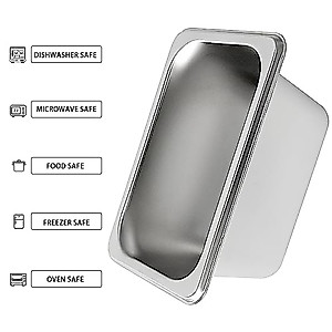 UEJYWUY 8 Pack 1/9 Size Steam Table Pan, 4 Inch Deep Anti Jam Stainless Steel Steam Table Hotel Pan, Commercial Half Size Steam Table Food Pans for Restaurants, Cafeteria, Hotels, Kitchen, Catering