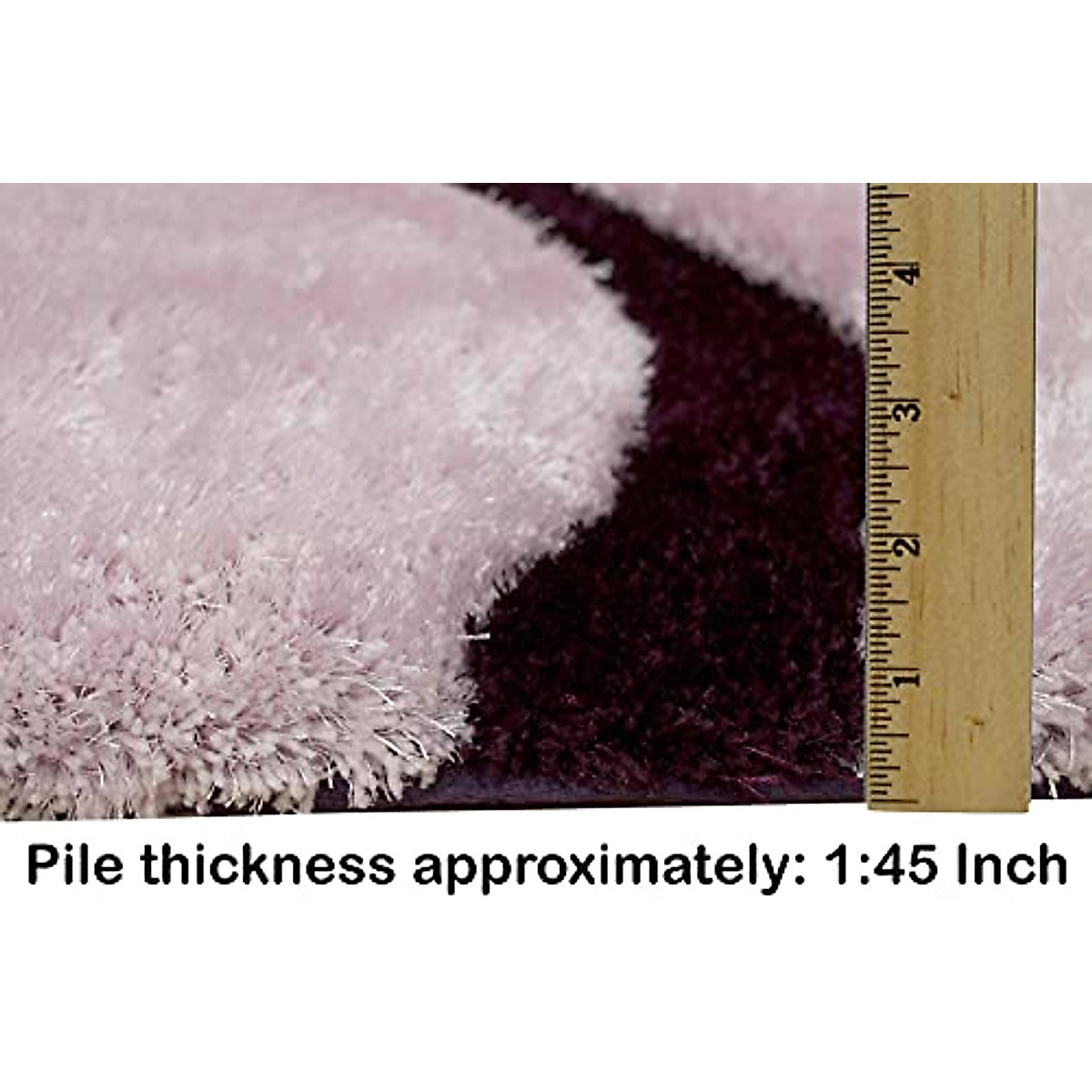 HR HANDCRAFT RUGS shag Rug, 3-D Hand Carved Shaggy Lilac/Purple/Black