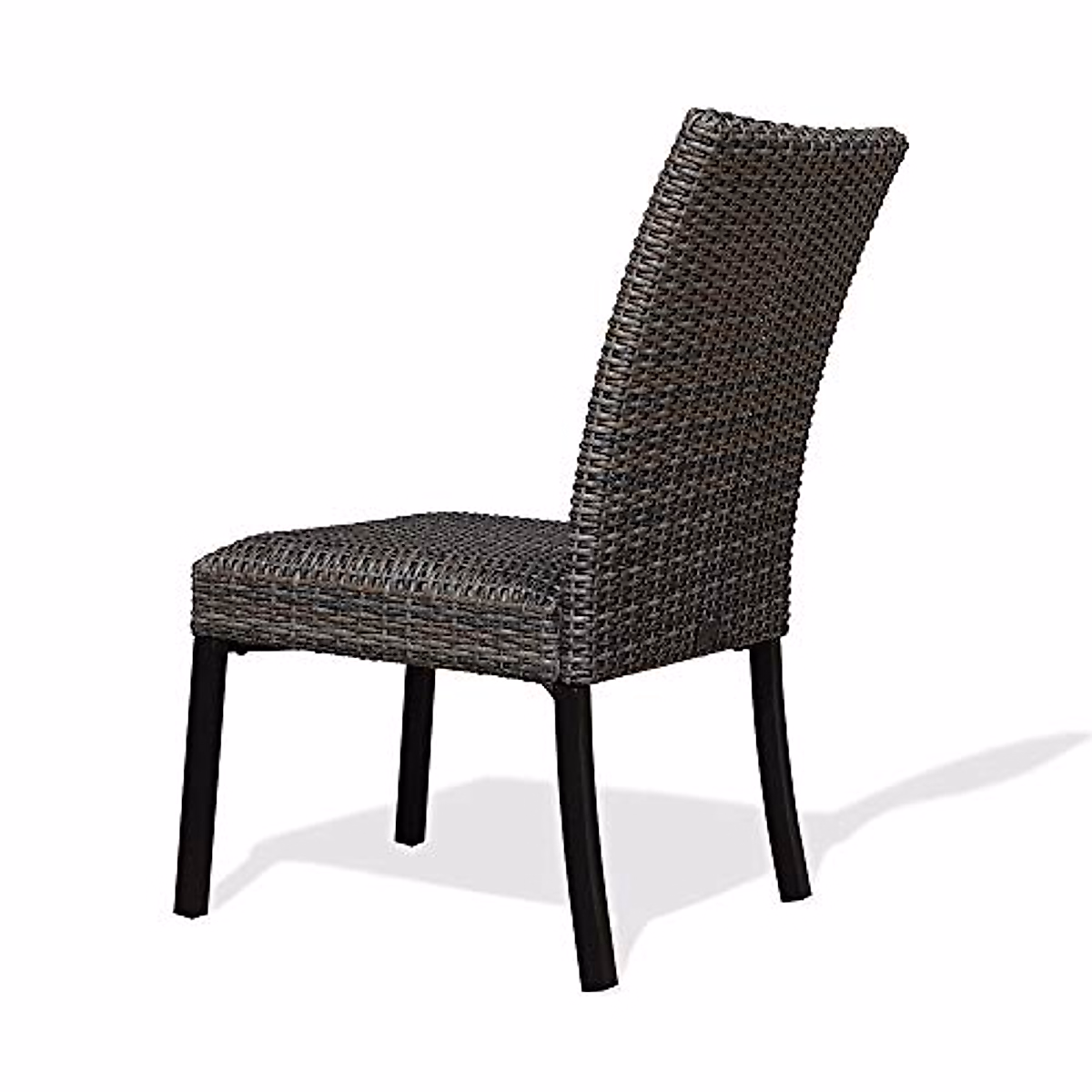 Iwicker Patio Wicker Dining Chairs, Outdoor Heavy-Duty Frame Rattan Chairs with Quick Dry Foam Filling and Curved Backrest, Set of 4