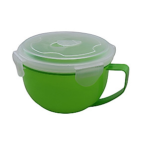 Dependable Industries Microwave Soup and Stew Maker Bowl Mug Noodles Steamer Ramen Oatmeal with Steam Vent and Splash Cover BPA-Free