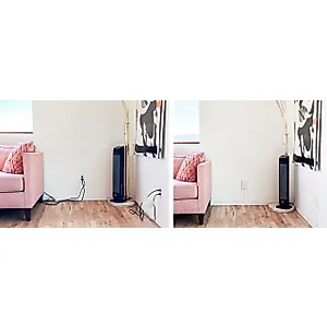 Sleek Socket - The Original & Patented Ultra-Thin Outlet Concealer with Cord Concealer Kit, 3 Outlet Power Strip, 8-Foot Cord, Universal Size, UL Certified (Ideal for Livingrooms & Bedrooms)