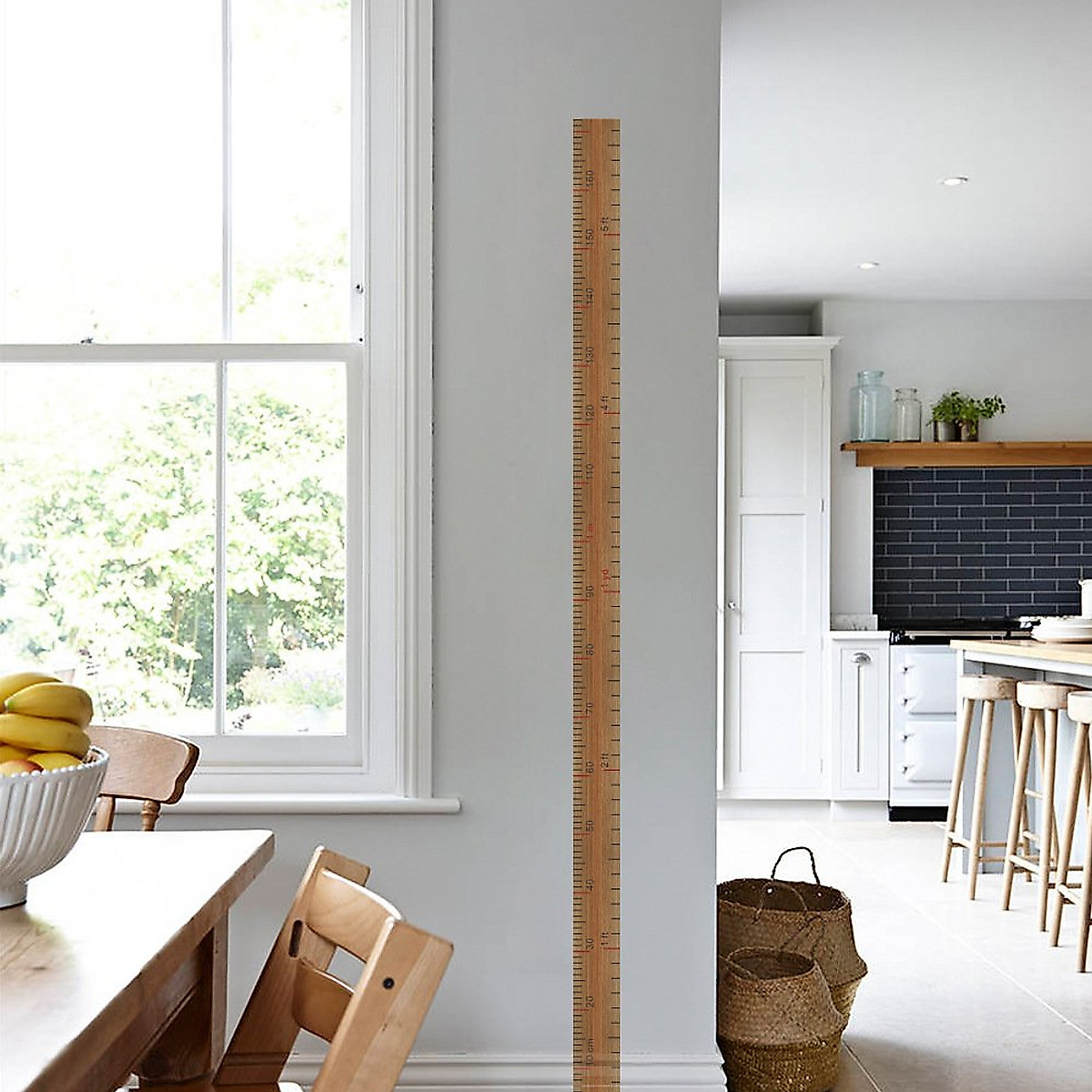 BIBITIME Nursery Growth Chart for Kids Room Decor Measuring Ruler ft Height Chart Wall Decal Classroom Bedroom Living Room Back Door Porch Vinyl Sticker