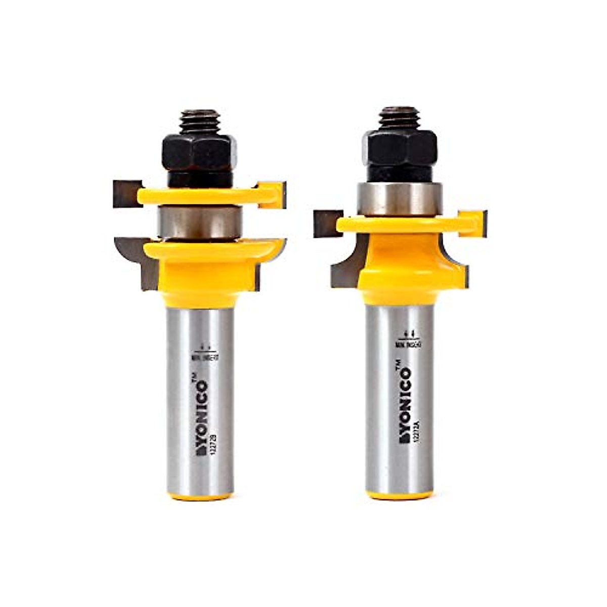 YONICO Router Bits Set Rail and Stile 2 Bit Junior Roundover 1/2-Inch Shank 12272