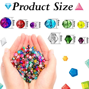 1300 Pieces Crystal Beads for Jewelry Making Crackle Lampwork Glass Beads Faceted Crystal Glass Beads Bicone Crystal Beads Loose Beads Sparkly Beads for Bracelets Necklace Pendants Making Supplies