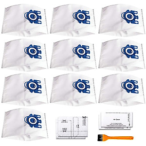 Replacement AirClean 3D Efficiency Dust Bag for Miele Type GN vacuum bags Compatible with Miele S2, S5, S8, Classic C1, Complete C2 and Complete C3 Series (10 Bags & 2 Filters)
