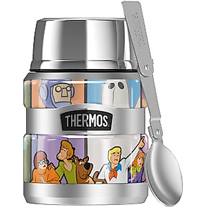 Scooby-Doo Bad Guys THERMOS STAINLESS KING Stainless Steel Food Jar with Folding Spoon, Vacuum insulated & Double Wall, 16oz
