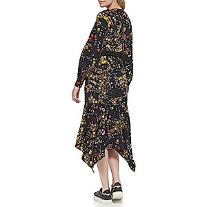 KARL LAGERFELD PARIS Women's Everyday Long Sleeve Sport Dress, BLK Multi, 6