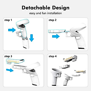 AMVR VR G-un Stock Cover Compatible with Oculus Quest 2 - Weighted Hard Grips for Meta Quest2 Controllers Enhanced FPS Games Reality Holding Feels, Anti Slip Handle Shell Case Protector