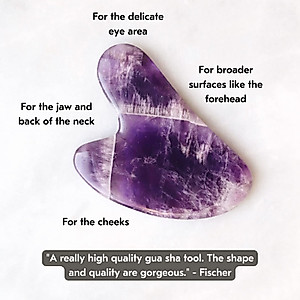Mount Lai Amethyst Gua Sha Facial Tools, Face Sculpting Skin Care Guasha Tool for Face and Body, Self Care Facial Massager to Relieve Muscle Tension and Reduce Puffiness