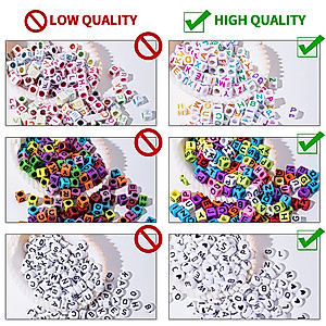 seizefun Friendship Bracelets Making Kit ,Kandi Bracelet Kit with Pony Beads Elastic String Charm Smiley Face and Letter Beads for Kids Crafts and Jewelry Making Kits, 6*9MM 6*6MM