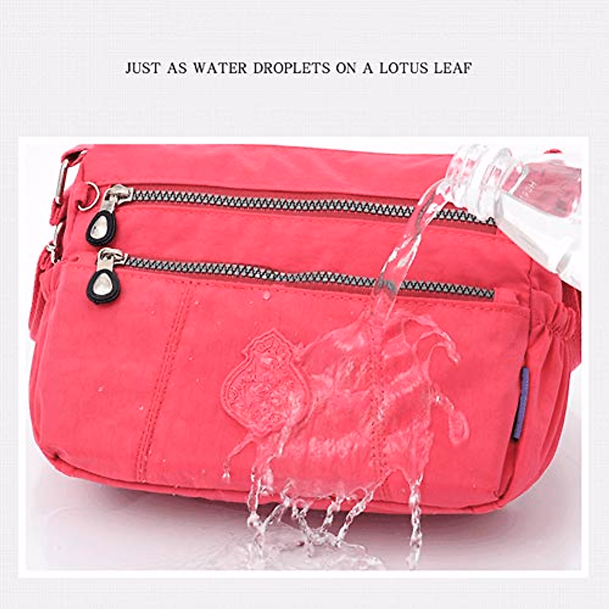 MINTEGRA Shoulder Bag for Women Waterproof Crossbody Purses Lightweight Nylon Work Travel Purse Messenger Bag
