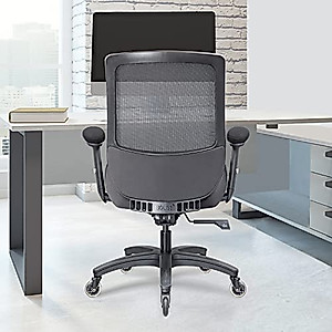 BOLISS Big and Tall Ergonomic Office Mesh Computer Executive Desk Chair with Wide Thick Seat,Lumbar Support and Tilt 400lbs-Black