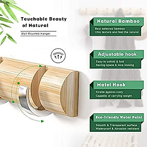 HILIROOM HILIROOM Coat Rack Wall Mount with 4 Retractable Hooks, Sleek, Modern, Space-Saving Wall Mounted Coat Rack, Coat Hanger with Folding Hooks for Hanging Coats,Hats,Scarves,Keys and More