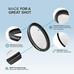 Polaroid Optics 77mm 3-Piece Filter Kit Set [UV,CPL,FLD,& Neutral Density] includes Nylon Carry Case – Compatible w/ All Popular Camera Lens Models