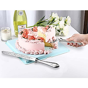 HISSF Cake Knife and Server Set,18/10 Stainless Steel Cake Pie Pastry Servers, Sweet Love Cake Serving Set Perfect For Wedding, Birthday,Home, Parties and Events