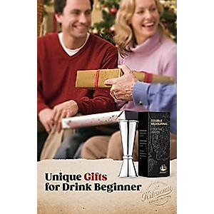 KITESSENSU Jigger for Bartending, Japanese Jigger 2 oz 1 oz with Measurements Inside, 18/8 Stainless Steel Cocktail Jiggers