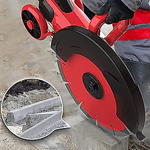 VICSEC 110V 6800W Electric Concrete Saw 14" Wet/Dry Circular Saw with 135 Saw Blade and Rolling Pulley Masonry Cutting Tool for Granite, Porcelain, Wood,Concrete, Stone, etc.