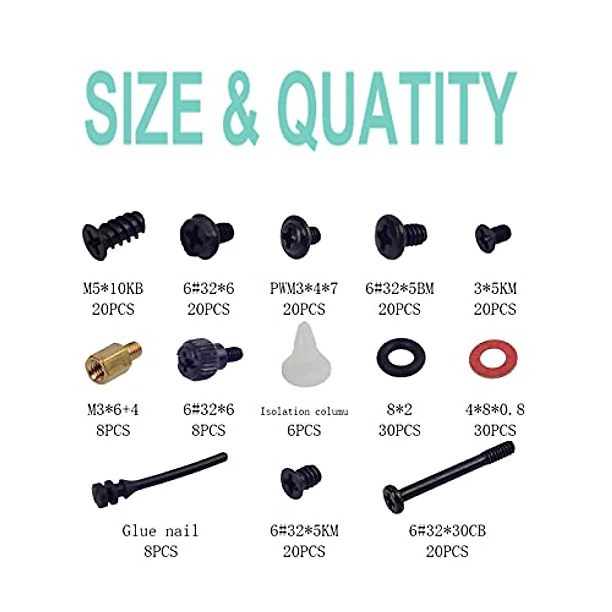 QTEATAK 272 PCS pc Basic Computer Standoffs Set & Screws Kit for Motherboard HDD Hard Drive, Case, Power Card, Graphics, Fan, Chassis, CD-ROM, ATX Case