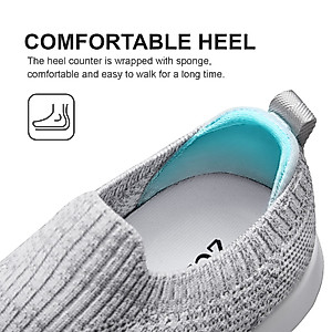 Zefani Walking Shoes for Women Slip On Mesh Sneakers Breathable Casual Shose Lightweight Tennis Shoes Comfortable Athletic Shoes for Gym Travel Work Grey 8.5 M US