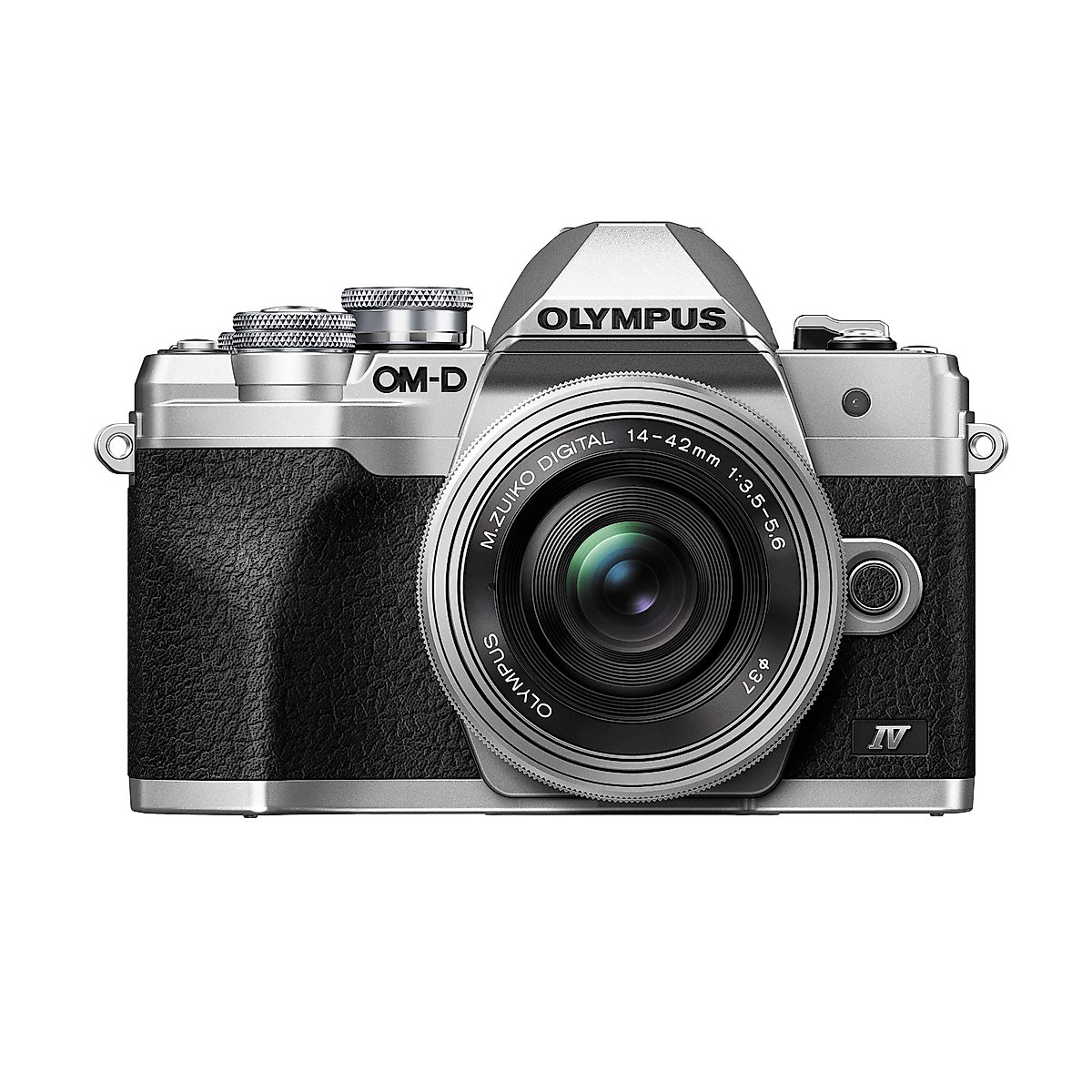 OLYMPUS OM-D E-M10 Mark IV Silver Body with Silver M.Zuiko Digital ED 14-42mm F3.5-5.6 EZ Lens Kit (Renewed)