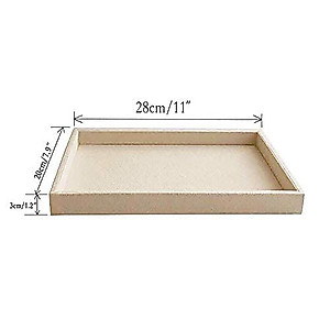 Svea Display Beige Velvet Flat Tray Closet Organizer Drawer Inserts Divider for Jewelry Accessory Collectibles Trade Show Exhibition Home Use Premium Grade Material Neutral Tone