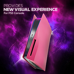 HAPROUND PS5 Face Plates for Disc Edition, Replacement Cover Plates, ABS Shell, Hard Shockproof PS5 Console Cover (Cosmic Red)