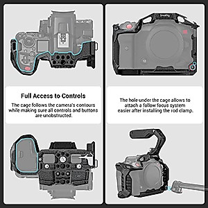 SmallRig R5C Camera Cage Handheld Kit for Canon R5 C with Top Handle, Full Cage, Cable Clamp for HDMI&USB-C -3891