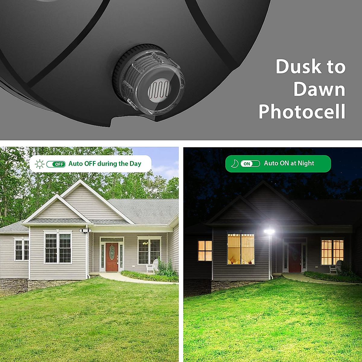 iMaihom 100W Dusk to Dawn Outdoor Lighting, 9000LM LED Flood Lights Outdoor, 3 Adjustable Heads Security Lights with Photocell, IP65 Waterproof 6500K Outdoor Flood Light for Yard Garage Patio