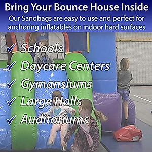 Extra Durable Strong Vinyl Sand Bag | Red PVC | 21" x 21" | Used to Support and Anchor Inflatables, Bounce Houses, Water Slides, Tents, and More | Holds Up to 50 Pounds | 10 Pack