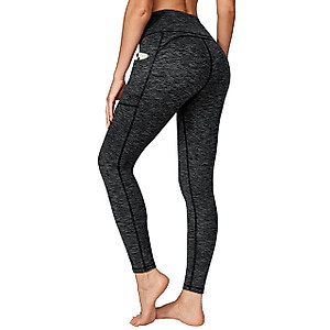 Ewedoos Womens Yoga Pants High Waisted Leggings with Pockets Workout Leggings for Women Tummy Control Compression Pants Charcoal